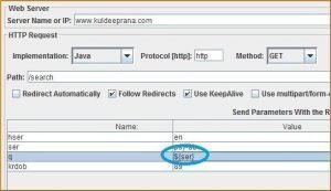 Parameterization in JMeter